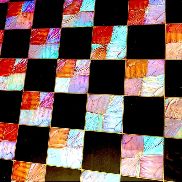 Games | Antique Morpho Butterfly Wing Chess Checkerboard Marquetry ...